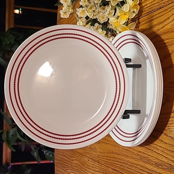 Corelle | Dining | Corelle Livingware Ruby Red Plates Set Of 5 | Poshmark